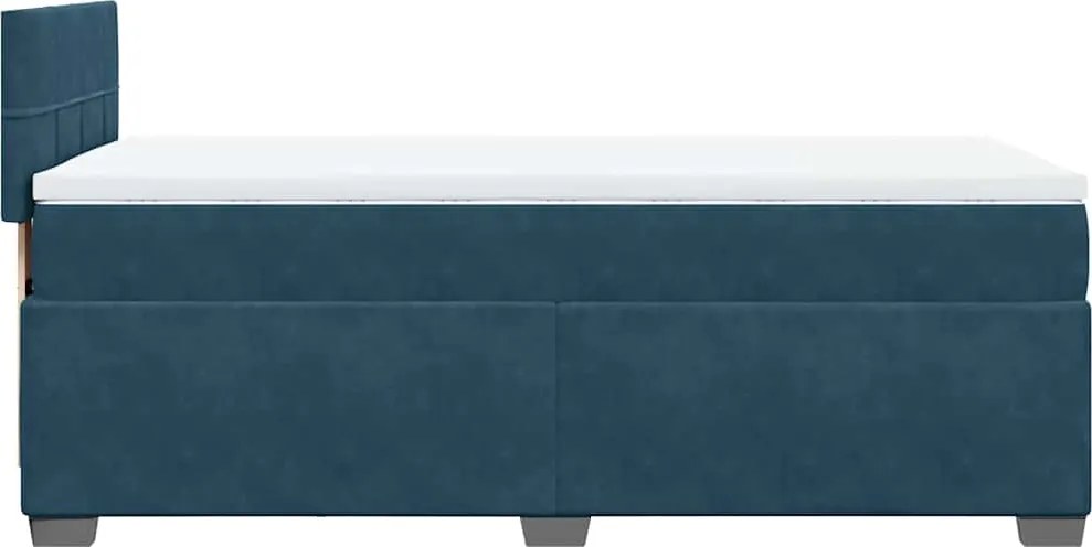 Box spring postel s matrací modrá 100 x 200 cm samet 3288538