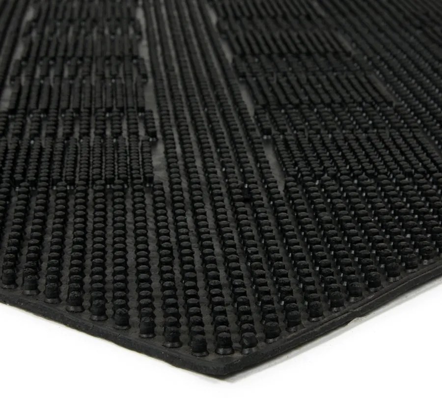 Gumová čisticí rohož Squares 45 x 75 x 0,7 cm, černá