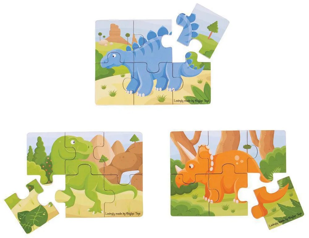 Bigjigs Toys Puzzle 3v1 Stavební stroje