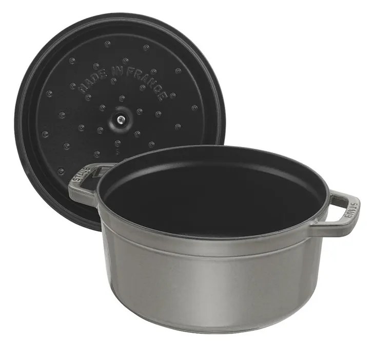 Staub Cocotte hrnec kulatý 34 cm/12,6 l šedý, 1103418