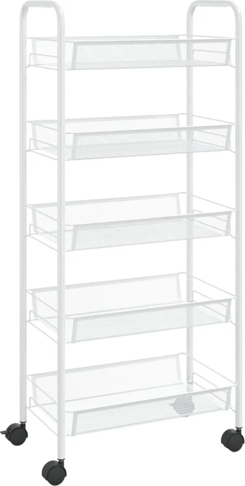 vidaXL Kuchyňský vozík s 5 patry bílý 46 x 26 x 105 cm železo