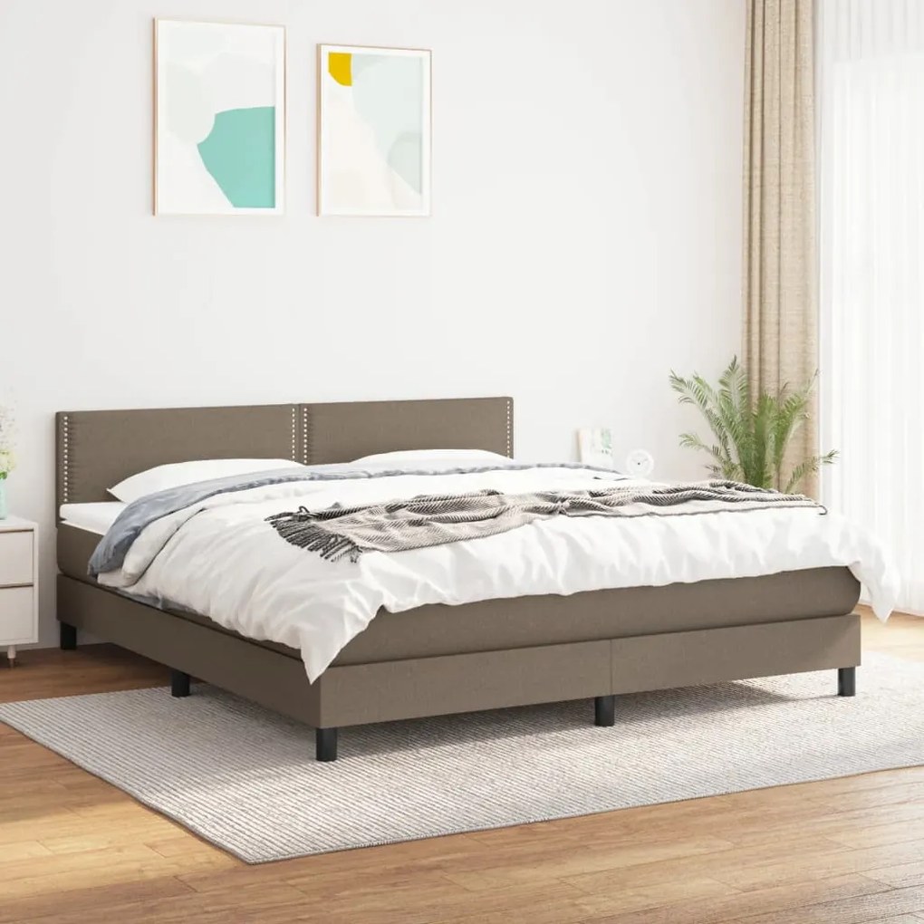 Box spring postel s matrací taupe 180x200 cm textil 3139997