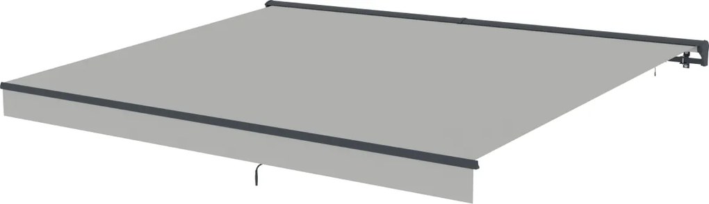 Elektrická markýza s LED osvětlením BestBerg BBSU-EL395LG / 395 x 300 cm / světle šedá