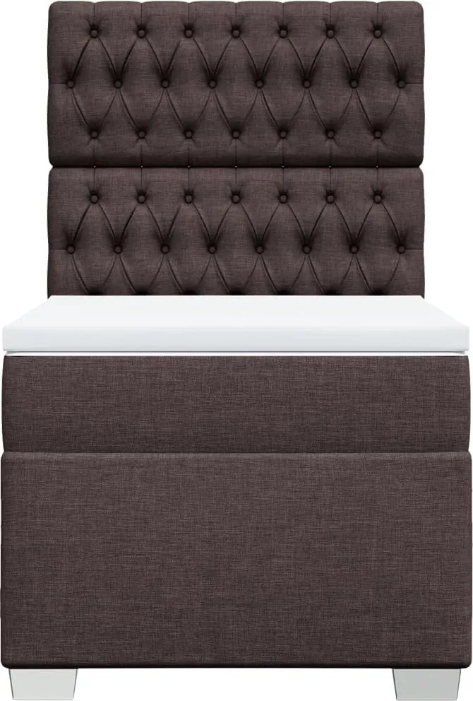 Box spring postel s matrací tmavě hnědá 90x200 cm textil 3292681