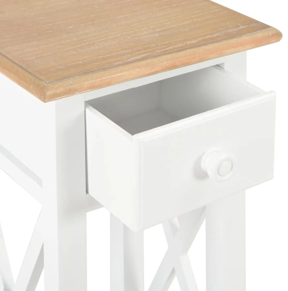 Odkládací stolek bílý 27 x 27 x 65,5 cm dřevo - Default Title