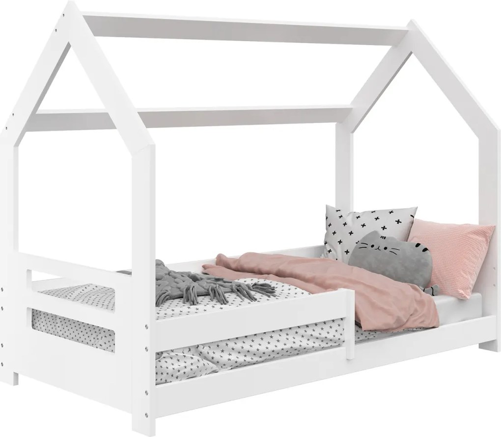 AMI nábytek Dětská postel DOMEČEK D5B 160 x 80 cm masiv bílá