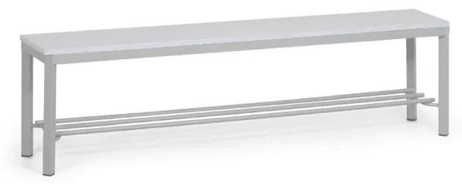 Šatní lavice s botníkem, sedák - lamino, délka 1500 mm, šedá