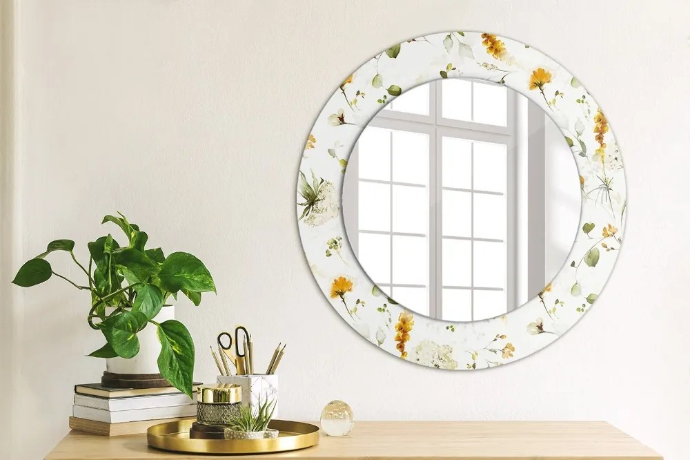 Kulaté zrcadlo s potiskem Polní květiny