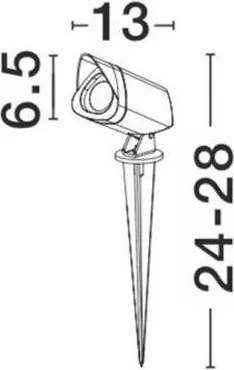 NV 9010002 Venkovní svítidlo s bodcem INSIDE černý hliník a sklo LED 7W 3000K 220-240V 24st. IP65 - NOVA LUCE