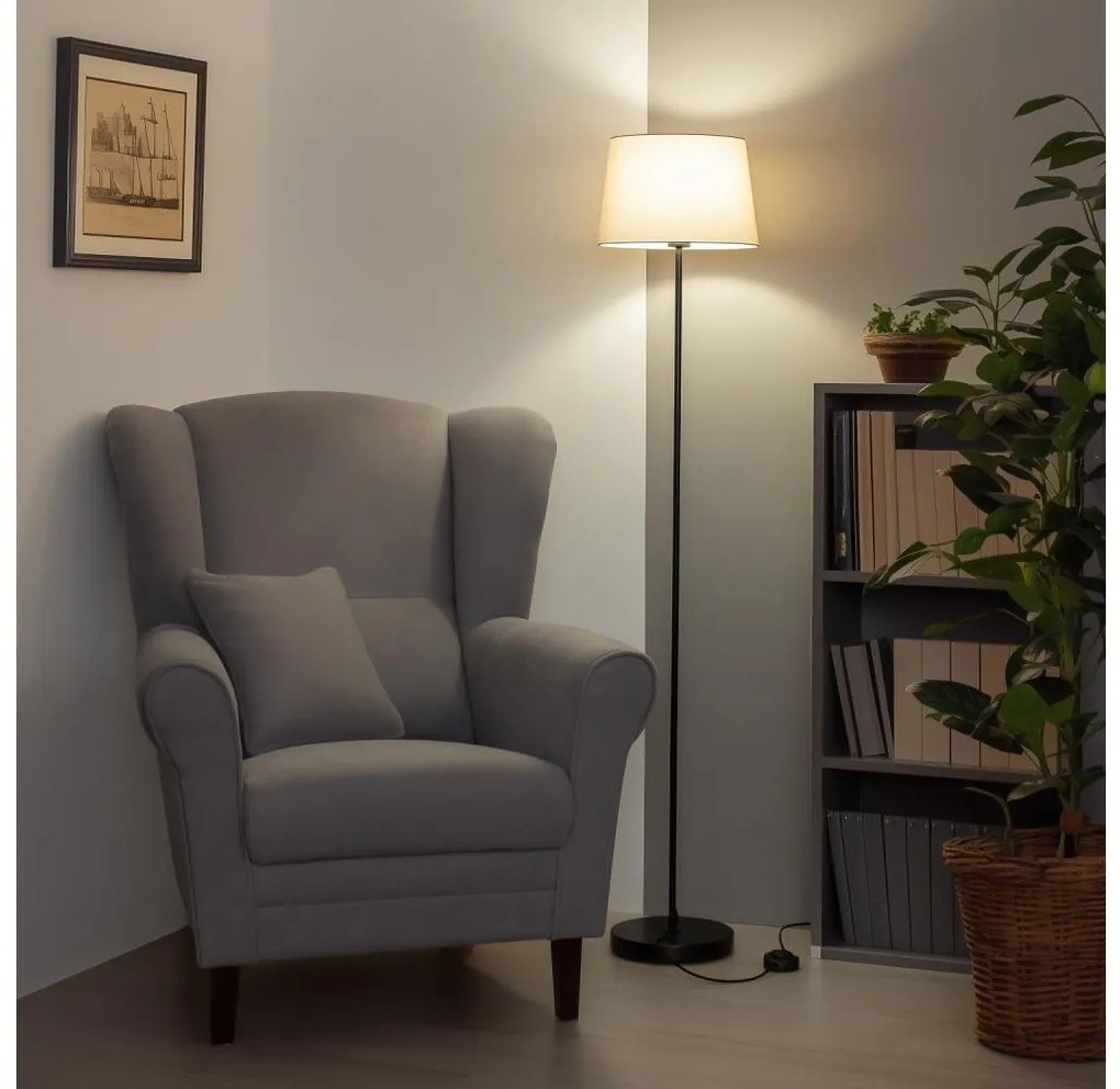 Brilagi - LED Stojací lampa CERIA 1xE27/40W/230V pr. 30 cm béžová/černá