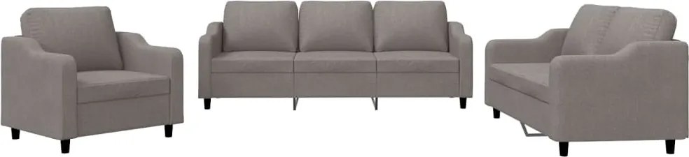 3dílná sedací souprava s poduškami taupe textil 3201777