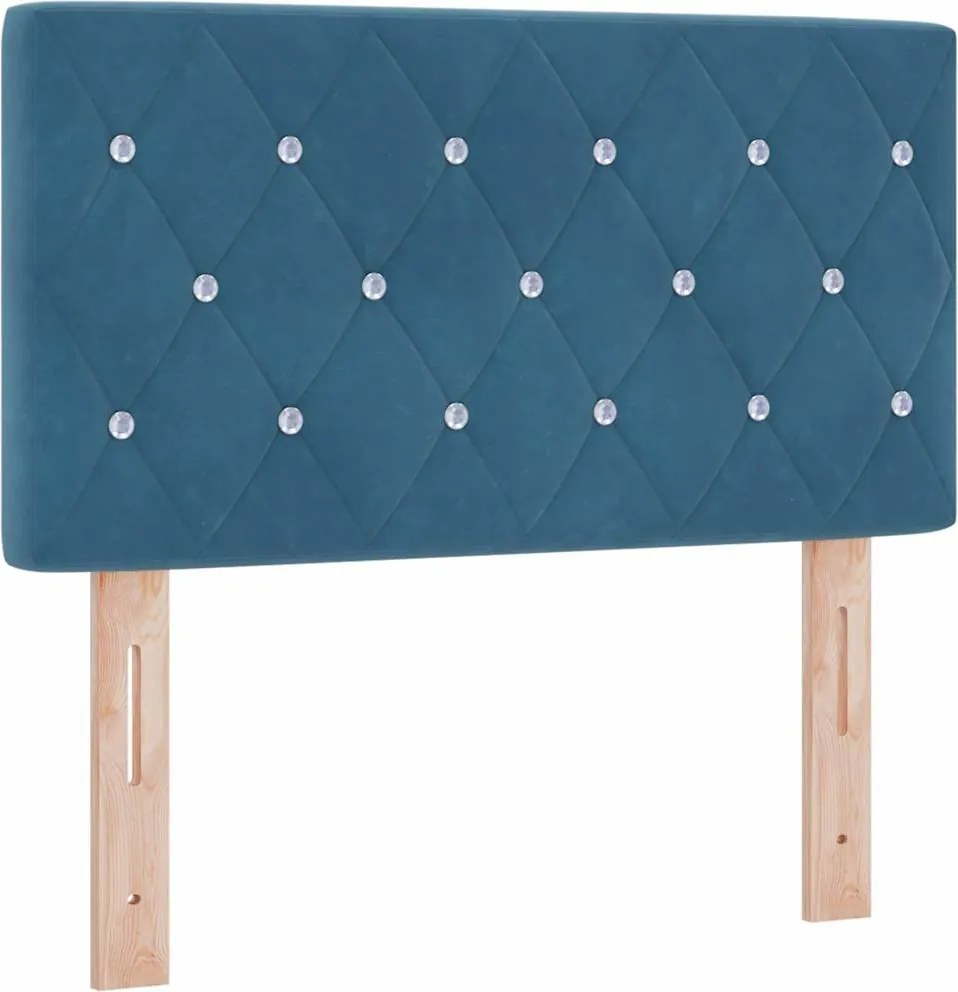 Postel s boxspringem s čelo Tmavě moddrá 80 x 200 cm samet 3340308