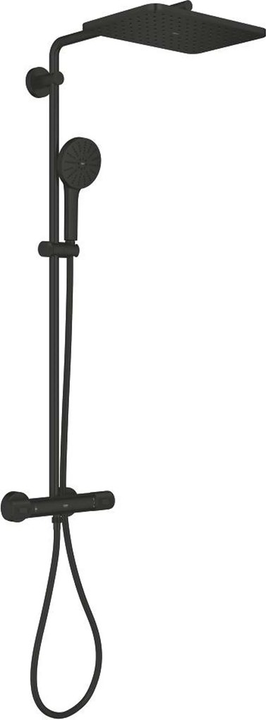Grohe Vitalio Joy+ - Sprchový set s termostatem, 35x23 cm, 3 proudy, matná černá 1142692430