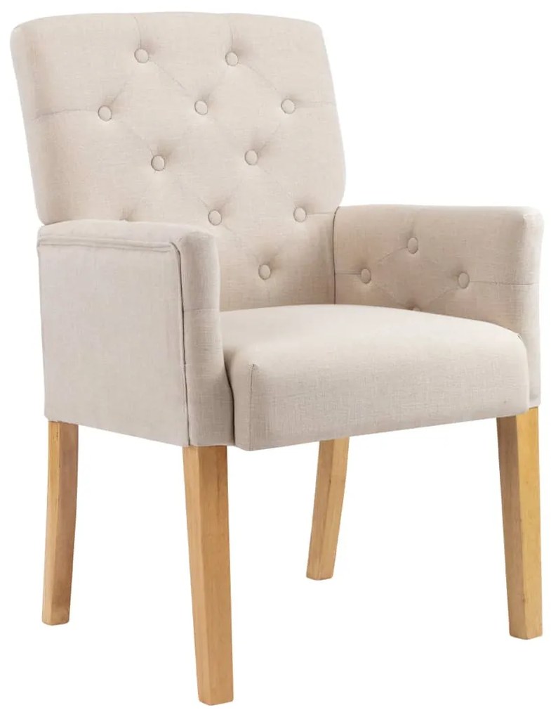 Jídelní židle s područkami 2 ks béžové textil - Default Title