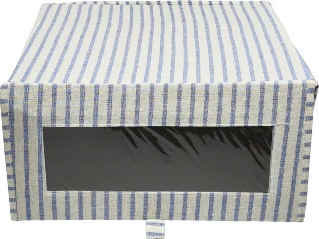 Sinsay - Skládací úložný box s pruhy a okénkem - námořnická modrá