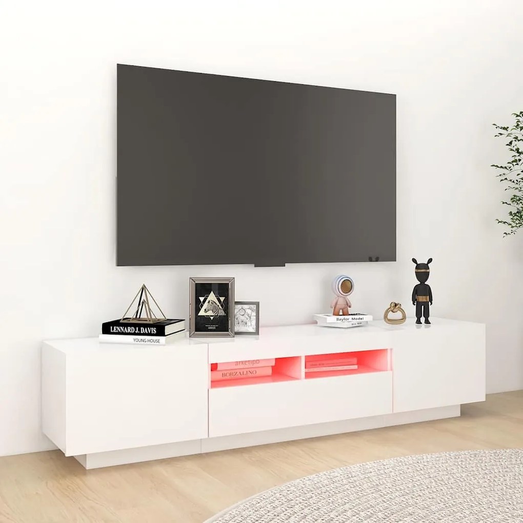 TV skříňka s LED osvětlením bílá 180 x 35 x 40 cm 3081897