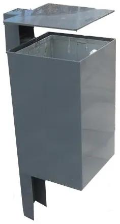 Venkovní kovový odpadkový koš Railo na sloupku objem 40l