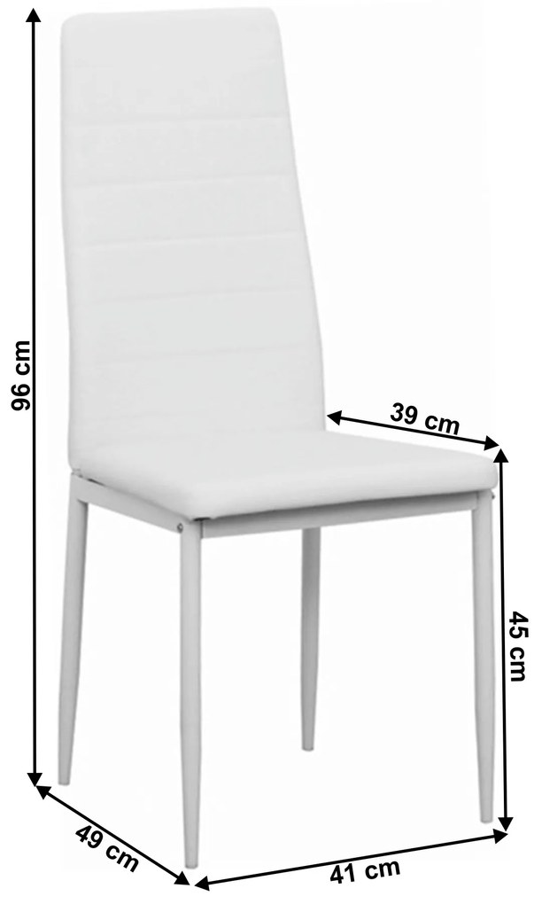 Jídelní židle SWISS - ekokůže, bílá