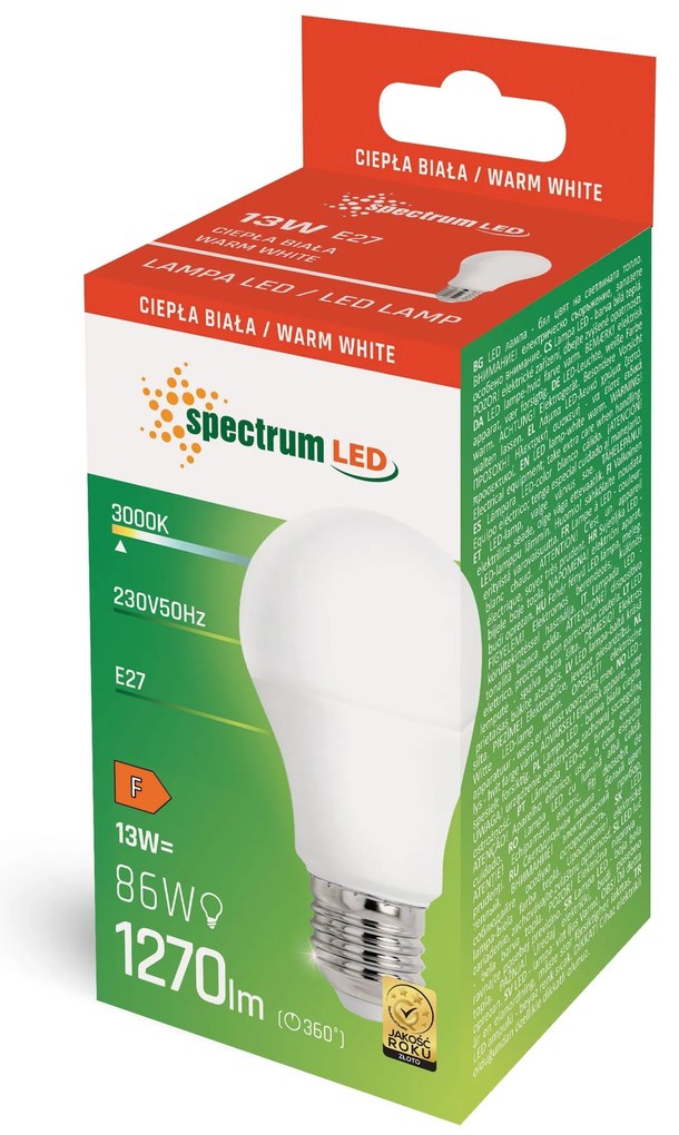 Spectrum LED LED žárovka Teplá E-27 230V 13W 13892