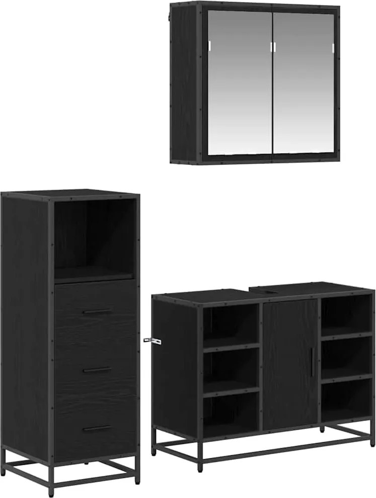 Sada koupelnového nábytku 3 ks Staré dřevo 35 x 37,5 x 166 cm 3402491