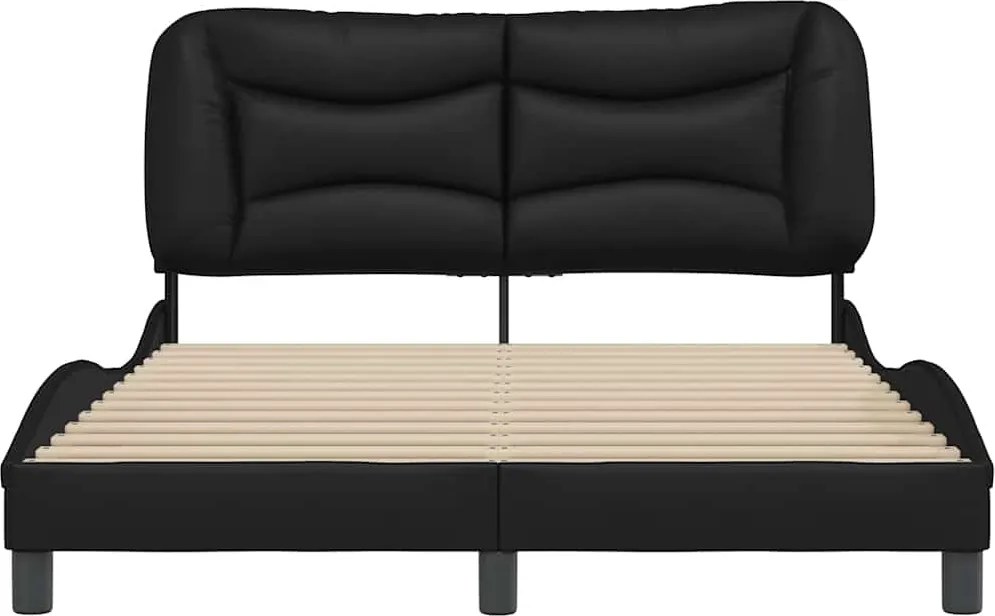 Rám postele bez matrace Hvar černý 140x200 cm umělá kůže 3208002