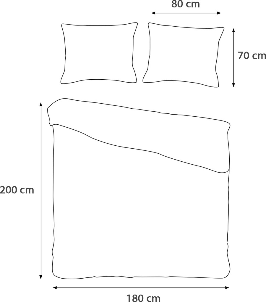SATÉNOVÉ LOŽNÍ POVLEČENÍ MARSELA EXCLUSIVE 180X200 CM, 2 KS 70X80 CM TMAVĚŠEDÁ