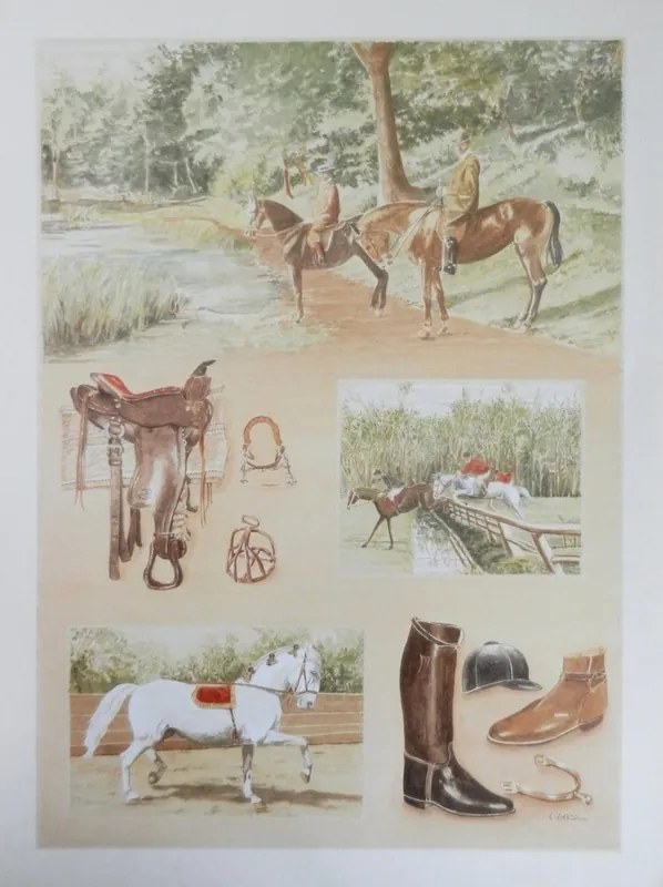 ART-STYLE Obrázek 30x40, koně II., rám sv. dub - červotoč
