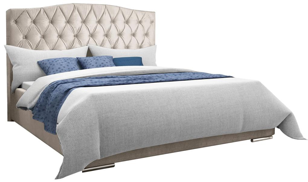 Eka Čalouněná postel Valentyn - Fresh 160x200 cm Barva látky - Fresh: Modrá (11), Úložný prostor: S dřevěným rámem úložného prostoru