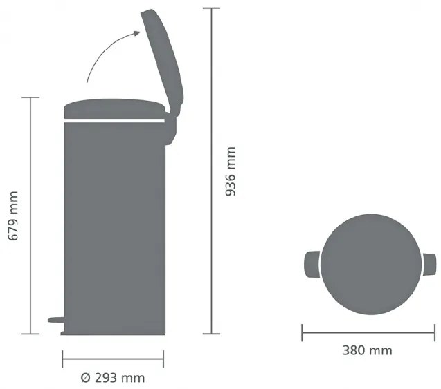 Brabantia Pedálový koš NewIcon nehořlavý 30L lesklá ocel