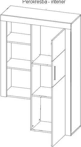 Obývací stěna Omega, starý dub/bílá, s osvětlením