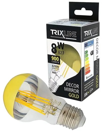 Žárovka LED E27 8W A60 bílá přírodní TRIXLINE Decor Mirror P1002 Gold