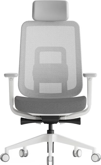 Office Pro Kancelářská ergonomická židle K42 WHITE SP – síť/ čalouněná, šedá