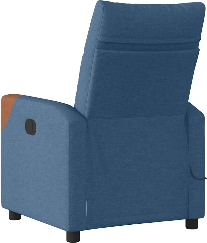 Elektrické masážní polohovací křeslo modré textil 3324004