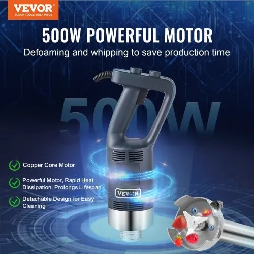 Komerční ponorný mixér 500 W Výkonný ruční mixér na polévkové omáčky