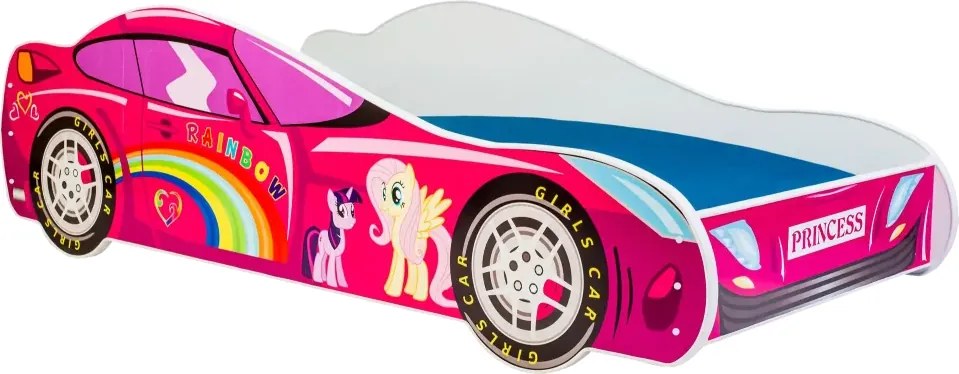 Postel s matracem CAR PINK 160x80