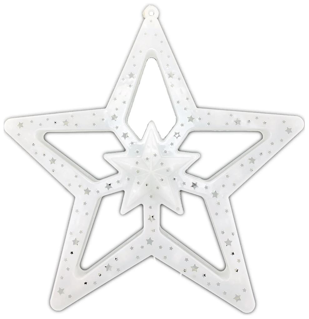 Vánoční svítící LED dekorace - hvězda, různé barvy a velikosti Barva: Studená bílá, Velikost (cm): 30cm