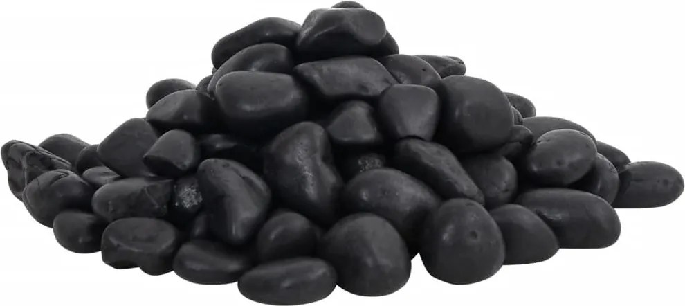 vidaXL Leštěné oblázky 10 kg 2–5 cm [155329] Barva: Černá