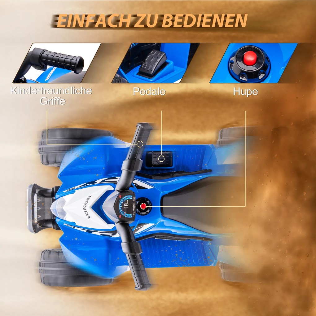 AIYAPLAY Elektrický Miniquad pro děti - Dětský elektrický ATV s LED a klaksonem, motorka pro děti, elektrické auto pro děti od 18 měsíců, kovová modr…