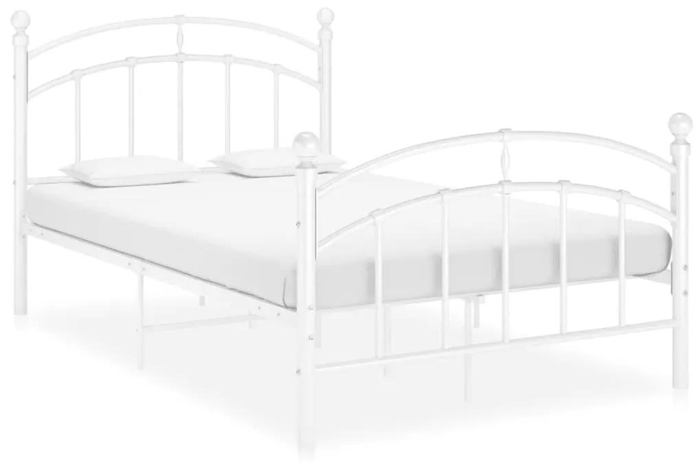 324974 vidaXL Rám postele bílý kov 120 x 200 cm