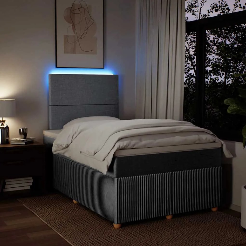 Box spring postel s matrací světle šedá 120x190 cm textil 3294288