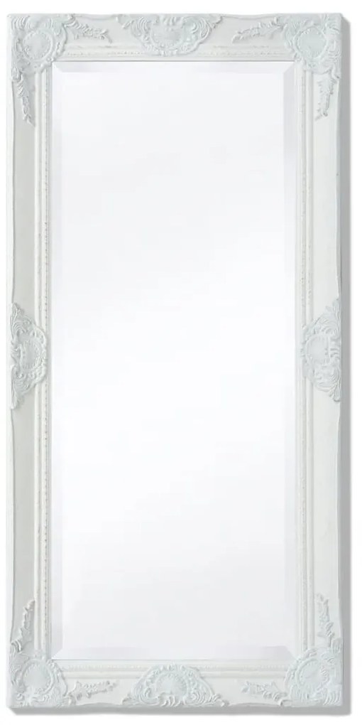 Nástěnné zrcadlo barokní styl 100 x 50 cm bílé 243679