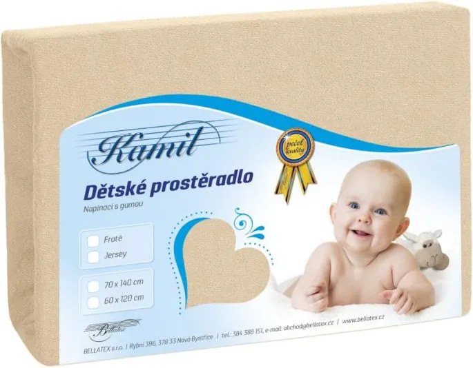 Bellatex Dětské FROTÉ prostěradlo Béžová 70x140 cm