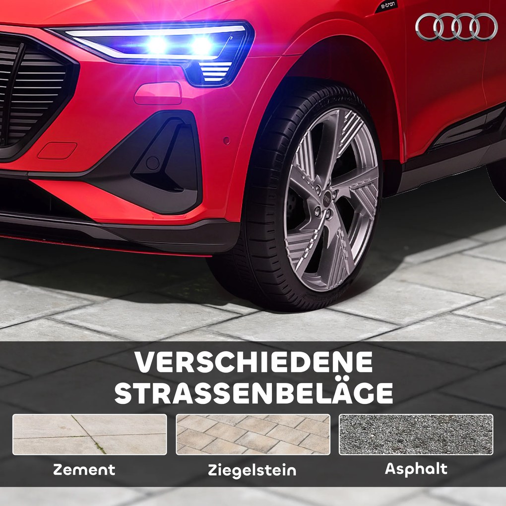 HOMCOM Elektrické autíčko pro děti s dálkovým ovládáním, bezpečnostním pásem, hudbou, pro 3-5 let, 3-5 km/h, červené | Aosom.de