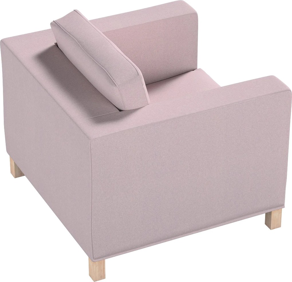 Potah na křesko IKEA Karlanda, krátký barva růžová látka pletený vzor