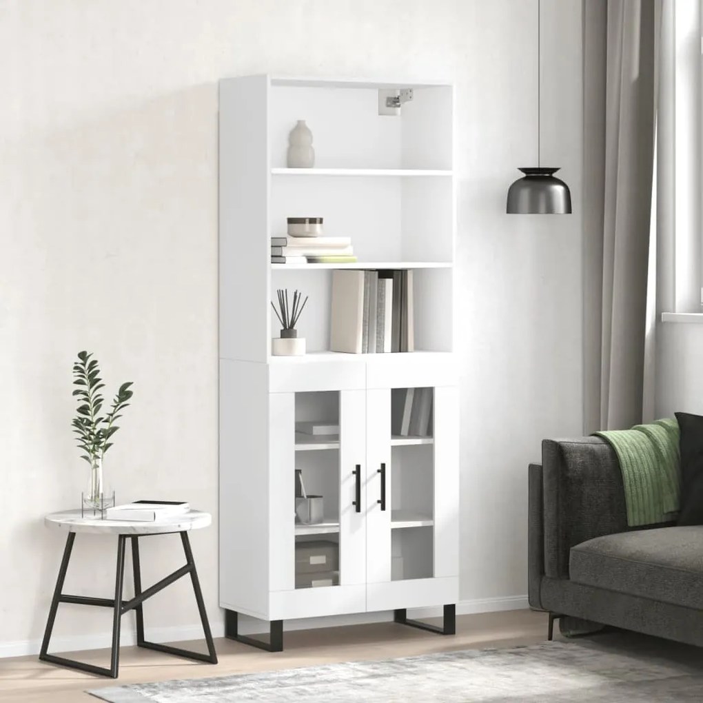 Skříň highboard bílá 69,5 x 34 x 180 cm kompozitní dřevo