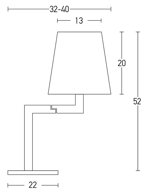 Zambelis H06-WH stolní lampa chrom, 1xE27, 52cm