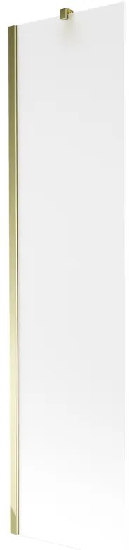 Mexen Next, vanová zástěna 1-křídlová 50 x 150 cm, fixní křídlo, 6 mm námraza sklo, zlatý profil, 895-050-000-00-30-50