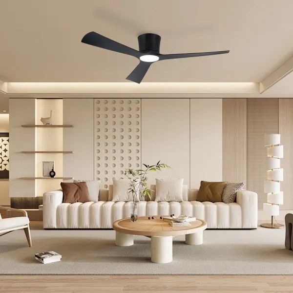 ZEVENTI - LED Stropní ventilátor AUREX LED/24W/230V Wi-Fi Tuya černá + DO