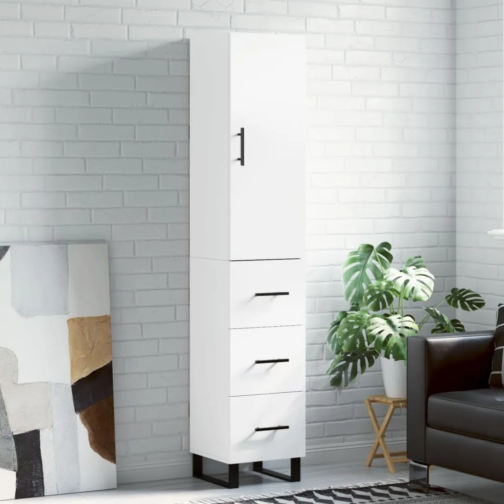 Skříň highboard bílá 34,5 x 34 x 180 cm kompozitní dřevo 3198873