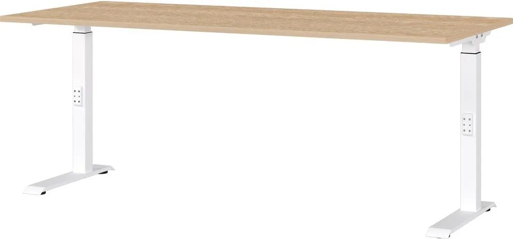 Polohovací pracovní stůl s deskou v dubovém dekoru 80x180 cm Downey – Germania